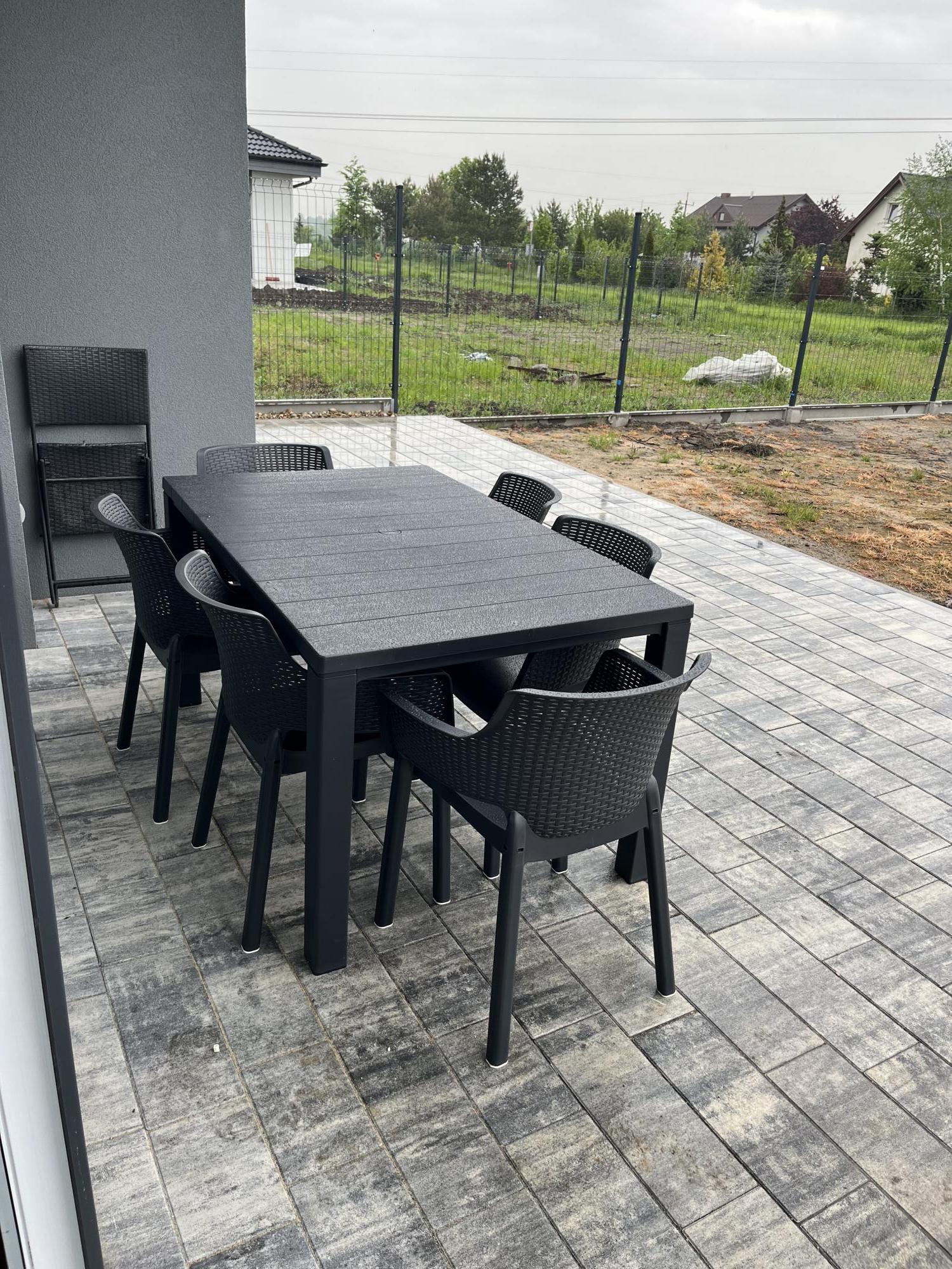 Zestaw ogrodowy na 8 osób z dużym stołem Meblobranie EJD8 grafit ...