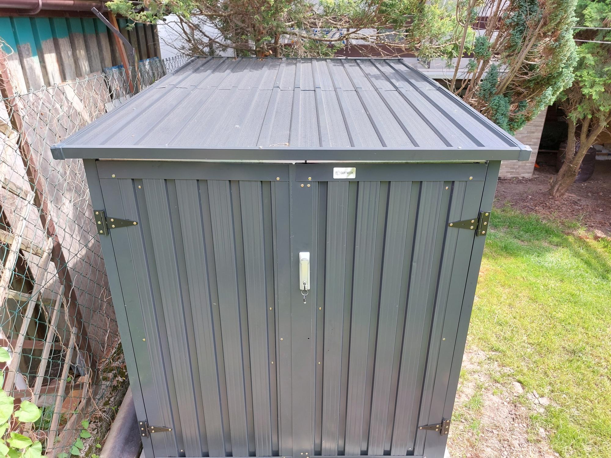 Metalowy schowek na rowery Farrad 142x198cm - Antracyt - Meblobranie.pl