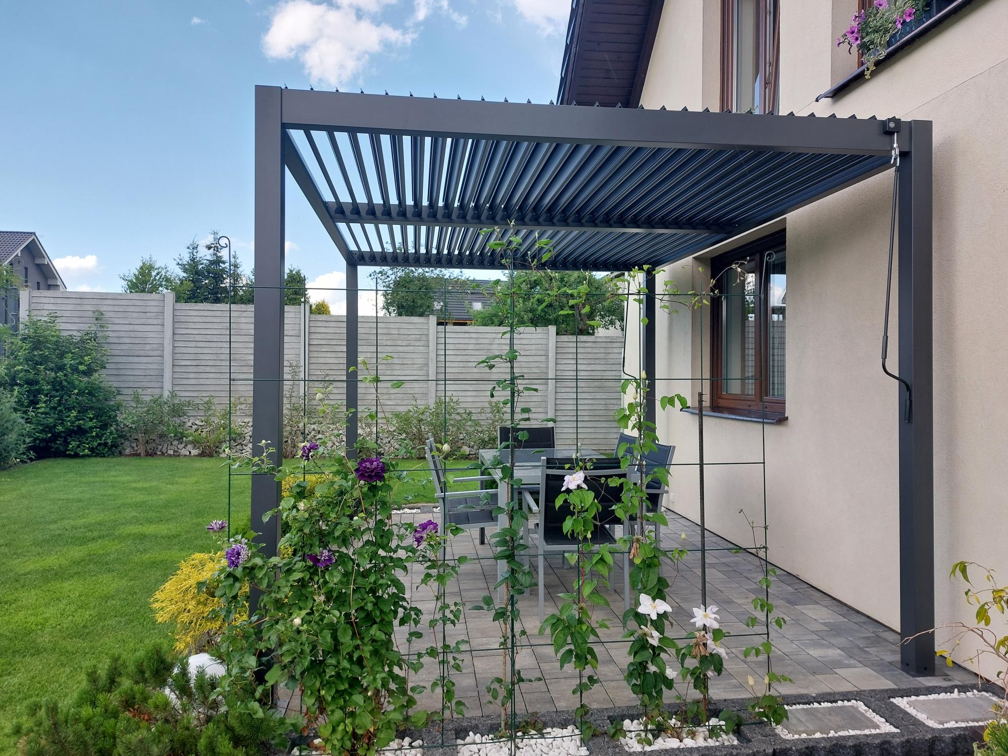 Aluminiowa pergola na taras wolnostojąca Lufel 3x4 - Antracite ...